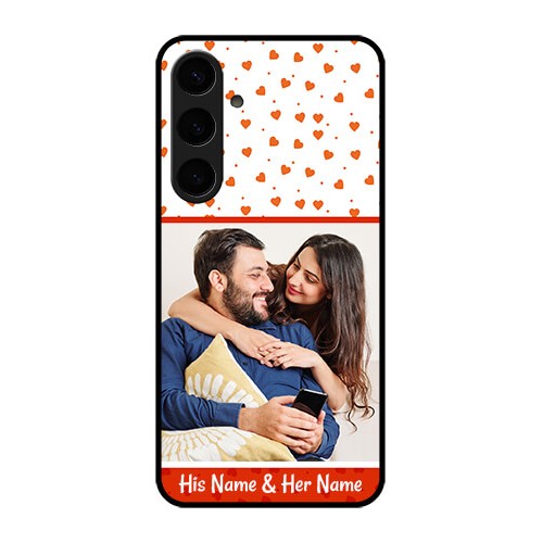 Buy Samsung Galaxy S24 Plus 5G Custom Glass Phone Case - Orange Love Symbol Design