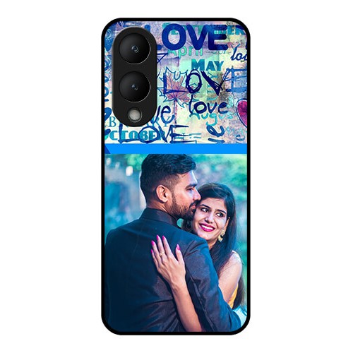 Buy Vivo Y28 5G Custom Glass Phone Case - Colorful Love Design