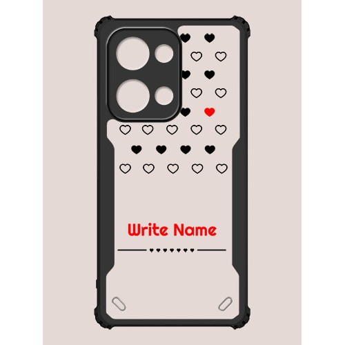 Buy Reno 13 5G Custom Hybrid Mobile Phone Case With Heart Themed Design