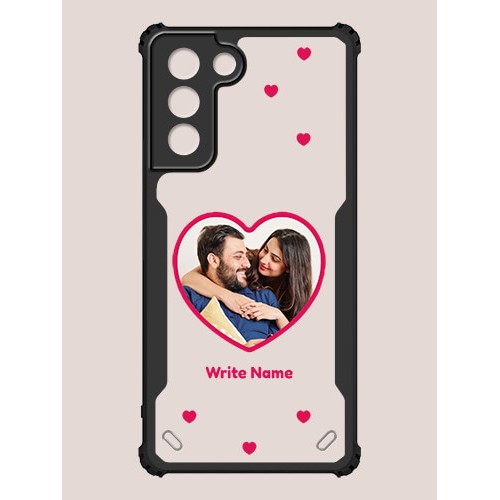 Buy Galaxy S21 Custom Hybrid Mobile Phone Case With Floating Hearts ...