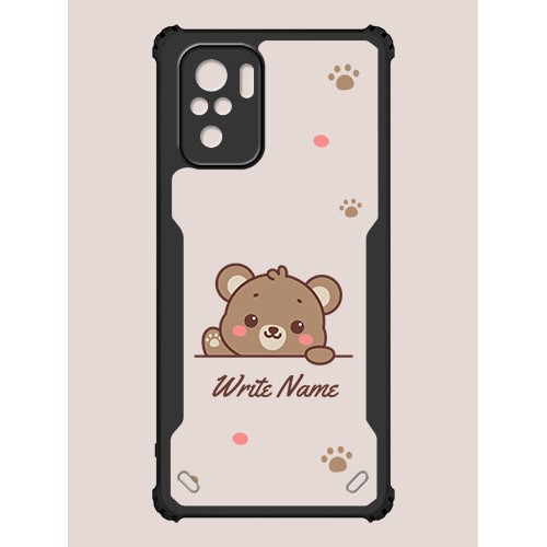 Buy Redmi Note 10 Custom Hybrid Mobile Phone Case With Cute Bear Cub Design