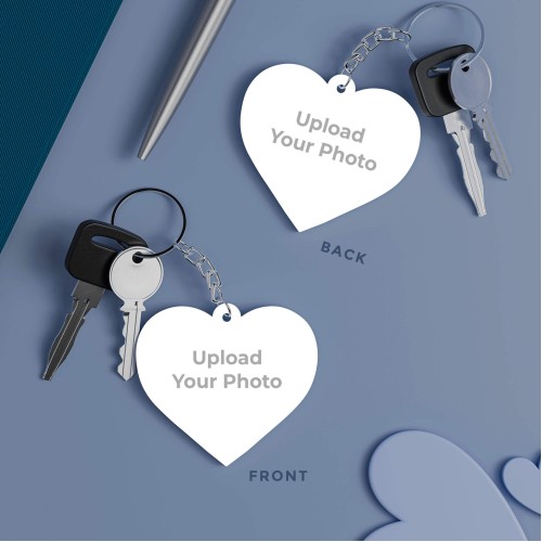 Buy Love Shaped Photo Keychains With Two Side Print On Acrylic