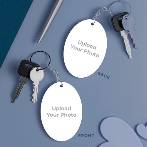 Buy Oval Shaped Photo Keychains With Two Side Print On Acrylic