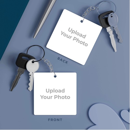 Buy Square Shaped Photo Keychains With Two Side Print On Acrylic
