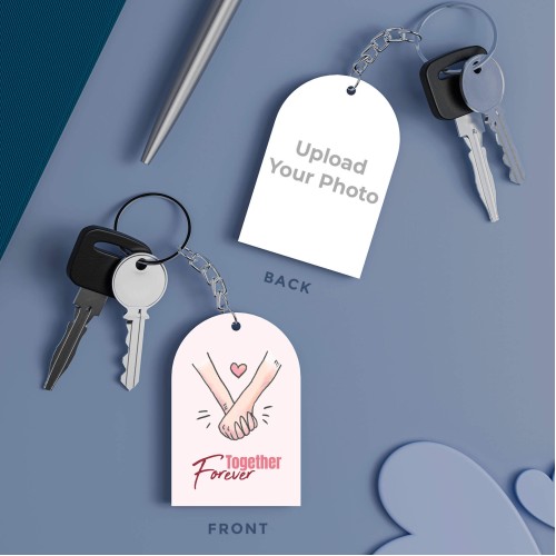 Buy Together Forever Dome Shape Design Keychain