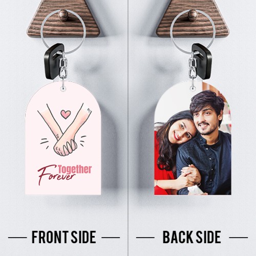 Buy Together Forever Dome Shape Design Keychain