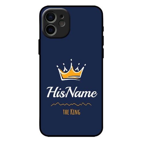 Buy iPhone 12 Custom Metal Phone Case - King With Name Design