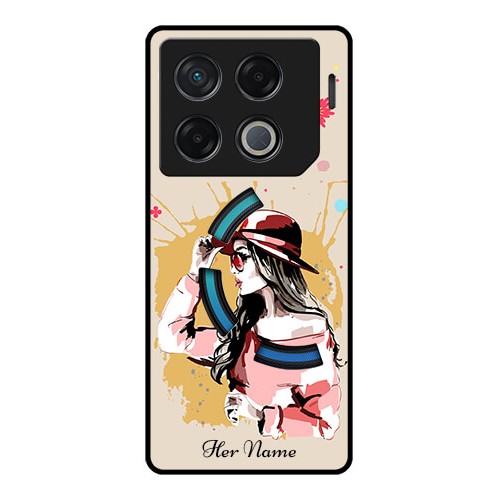 Buy Infinix Gt 20 Pro Custom Metal Phone CaseWomen With Pink Hat Design