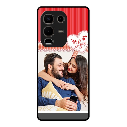 Buy Infinix Note 50s 5G Custom Metal Phone Case - Red Love Pattern Design