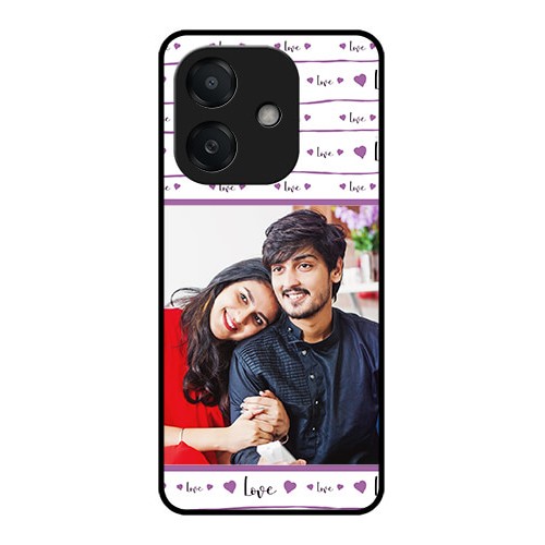 Buy Oppo A3X 4G Custom Metal Phone Case - Couples Heart Design