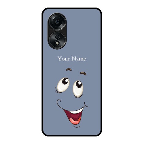 Buy Oppo A58 Custom Metal Phone CaseLaughing Cartoon Face Design