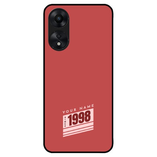 Buy Oppo A78 5G Custom Metal Phone Case - Red Custom Year Of Birth Design