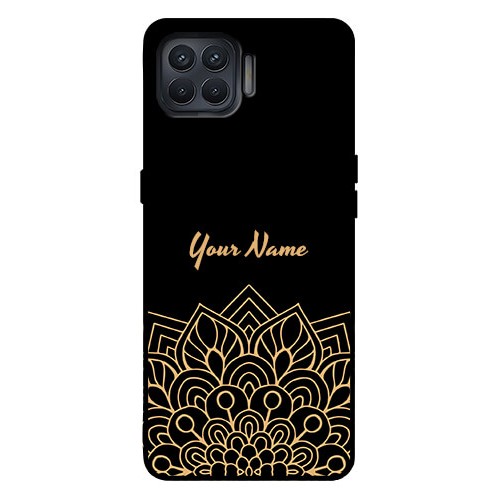 Buy Oppo F17 Pro Custom Metal Phone Case - Golden Mandala Design