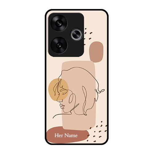 Buy Poco F6 5G Custom Metal Phone CaseCalm Woman Line Art Design
