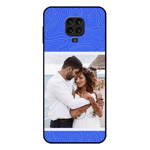 Buy Poco M2 Pro Custom Metal Phone Case - Curved Line Art With Blue And ...