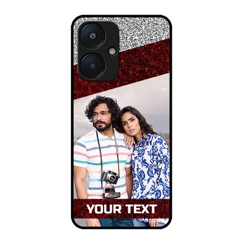 Buy Redmi 13C 5G Custom Metal Phone Case - Image Holder With Glitter ...