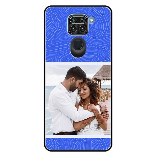 Buy Redmi Note 9 Custom Metal Phone CaseCurved Line Art With Blue And ...