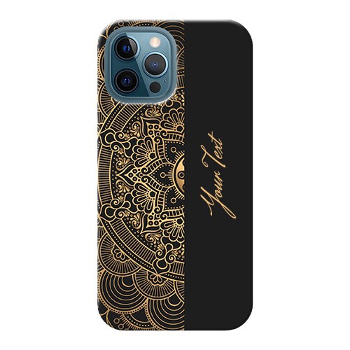Buy iPhone 12 Pro Max Back Covers: Mandala art with custom text Design