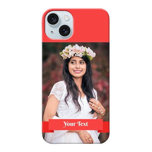 Buy iPhone 15 Plus Personalised mobile covers: Simple Red Color Design