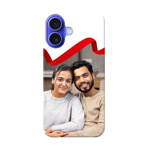 Buy iPhone 16 custom phone cases: Red Ribbon Frame Design