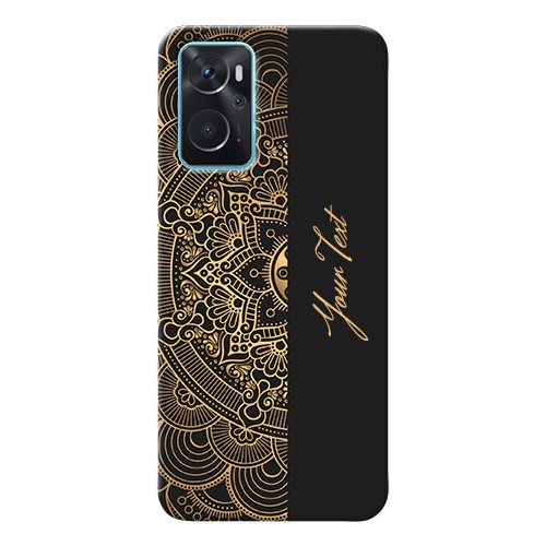 Buy Oppo A96 Back Covers: Mandala art with custom text Design