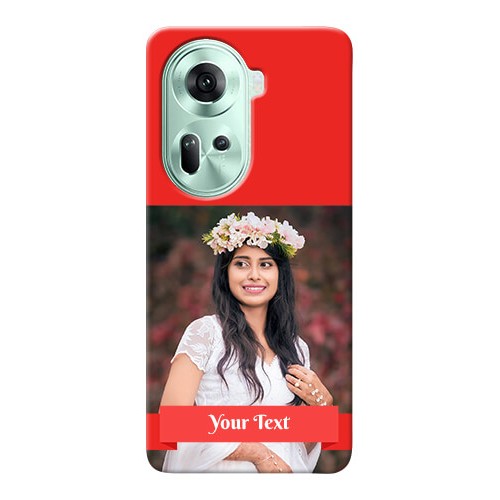 Buy Reno 11 5G Personalised mobile covers: Simple Red Color Design