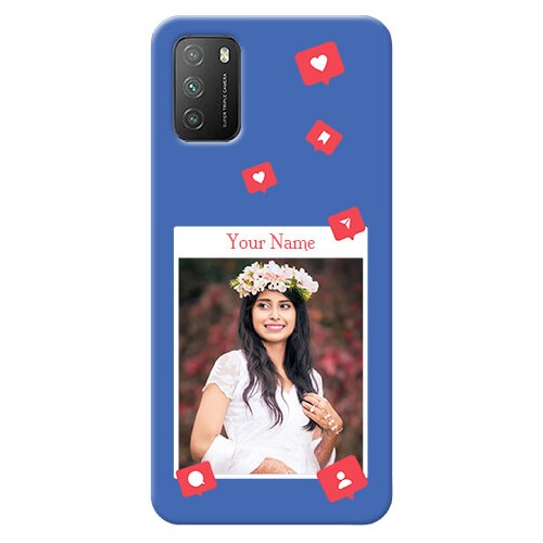 Buy Poco M3 Back Covers: Like Share And Comment Design