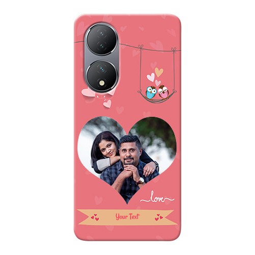 Buy Vivo T2 5G custom phone covers: Peach Color Love Design