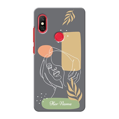 Buy Redmi Note 6 Pro Phone Back Covers: Gazing Woman line art Design