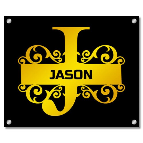 Buy Personalized Premium Monogram Nameplate In Golden Aluminium with ...