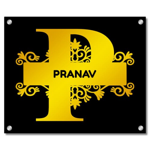 Buy Personalized Premium Aluminium Monogram Letter P with Floral Style ...