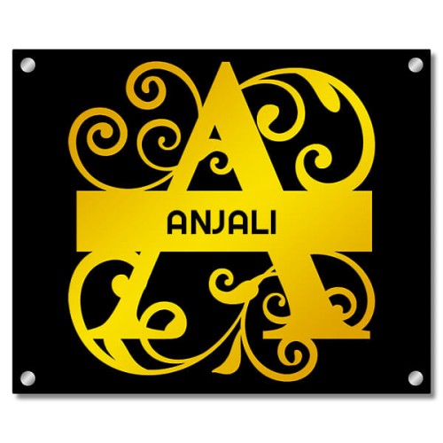Buy Fancy Design Sign Symbol A Nameplate Golden Premium Aluminium Monogram
