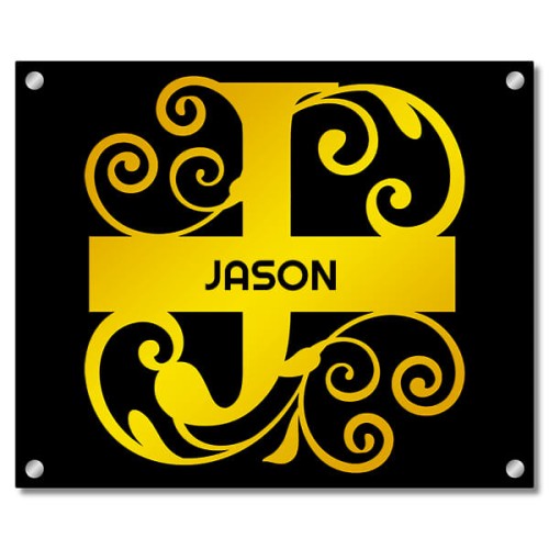 Buy Fancy Design Sign Symbol J Nameplate Golden Premium Aluminium Monogram