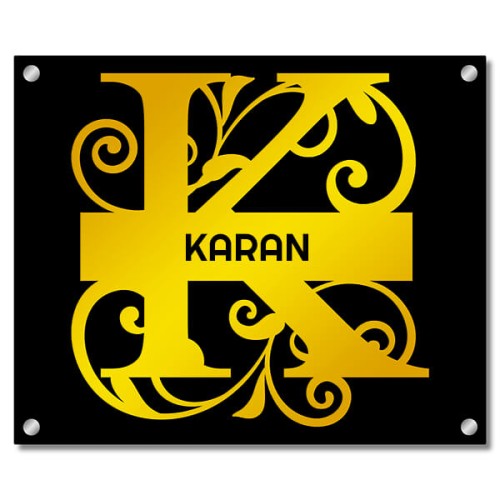 Buy Fancy Design Sign Symbol K Nameplate Golden Premium Aluminium Monogram