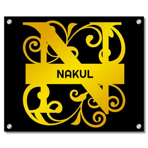 Buy Fancy Design Sign Symbol N Nameplate Golden Premium Aluminium Monogram