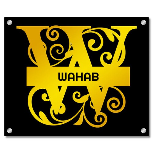 Buy Fancy Design Sign Symbol W Nameplate Golden Premium Aluminium Monogram