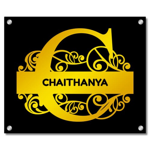 Buy Personalized Golden Aluminium Premium Monogram Nameplate character ...