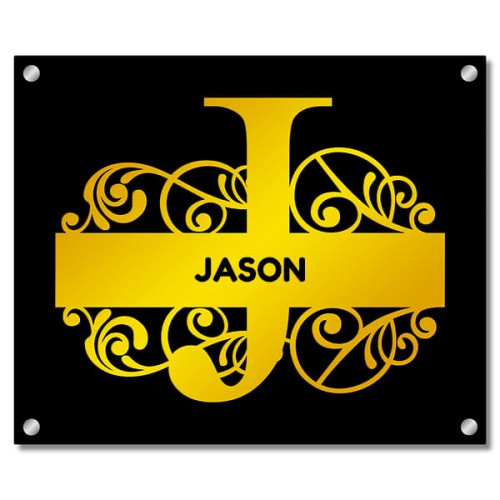 Buy Personalized Golden Aluminium Premium Monogram Nameplate character ...