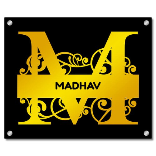 Buy Personalized Golden Aluminium Premium Monogram Nameplate character ...