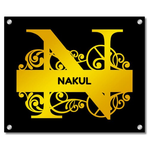 Buy Personalized Golden Aluminium Premium Monogram Nameplate character ...