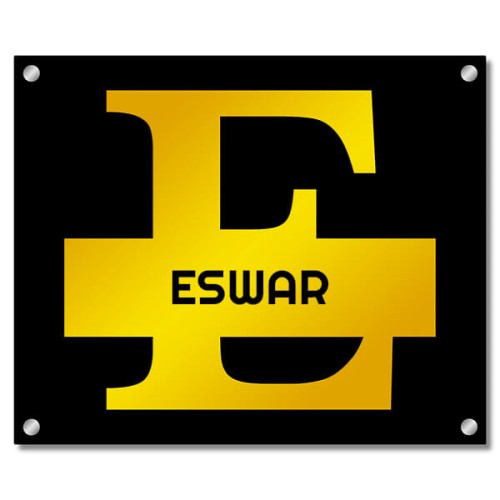 Buy Letter E - Classic Design Monogram Sign Golden Premium Aluminium ...