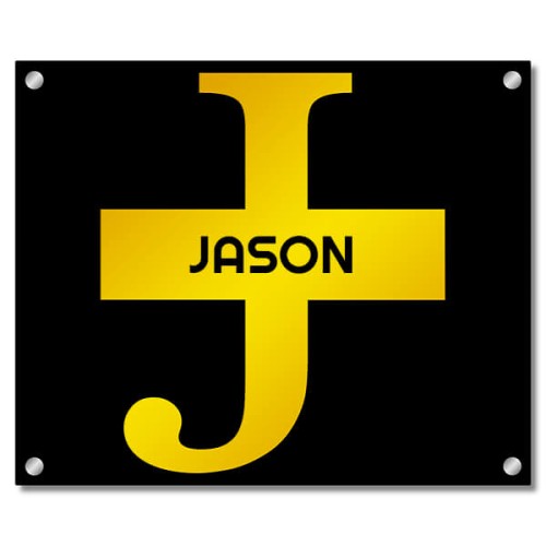 Buy Letter J - Classic Design Monogram Sign Golden Premium Aluminium ...
