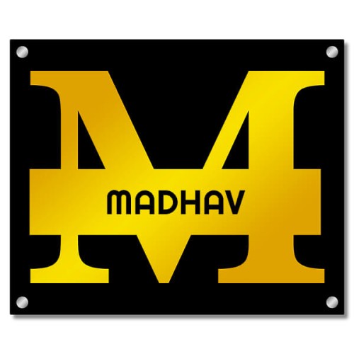 Buy Letter M - Classic Design Monogram Sign Golden Premium Aluminium ...