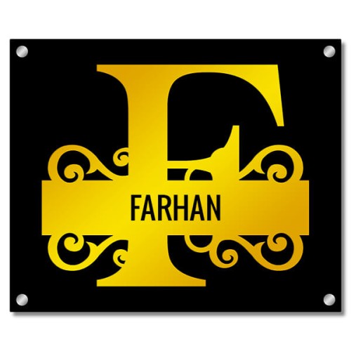 Buy Personalized Golden Premium Aluminium Monogram Letter F - in ...