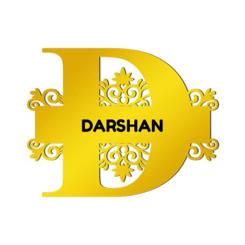 Buy Personalized Aluminium Monogram Letter D with Floral Style Sign ...