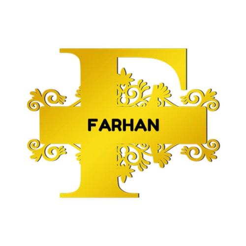 Buy Personalized Aluminium Monogram Letter F with Floral Style Sign ...