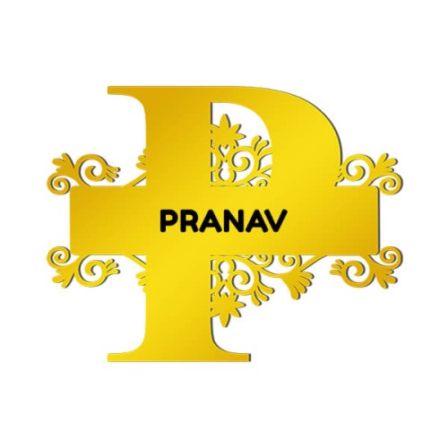 Buy Personalized Aluminium Monogram Letter P with Floral Style Sign ...