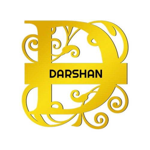 Buy Fancy Design Sign Symbol D Nameplate Golden Aluminium Monogram