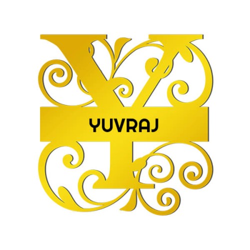 Buy Fancy Design Sign Symbol Y Nameplate Golden Aluminium Monogram