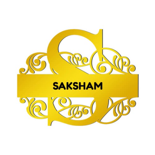 Buy Personalized Golden Aluminium Monogram Nameplate character S in ...